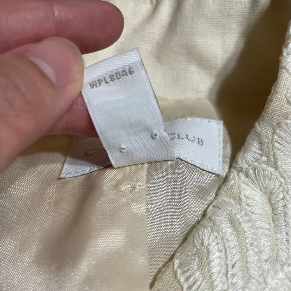 Jackets & Coats | Linen Floral Embroidered Jacket 8p Cream Beige ...